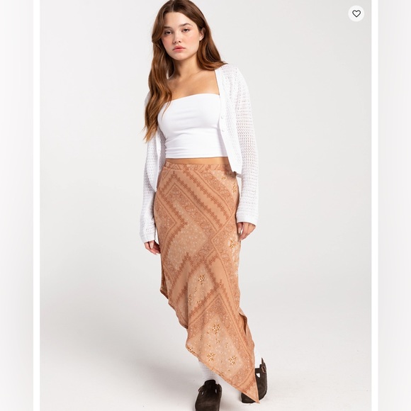 Full Tilt | Skirts | Full Tiltassymetrical Skirt In Rust | Poshmark